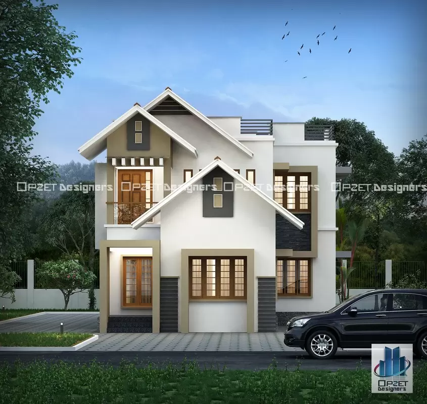 Kerala House Elevation Design 2 Story House Elevation 2050 Sq. Ft.