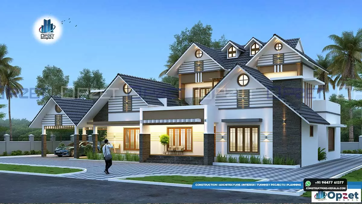 Colonial and Kerala Style Front Elevation for Mr. Sando - Best Construction Company in Angamaly